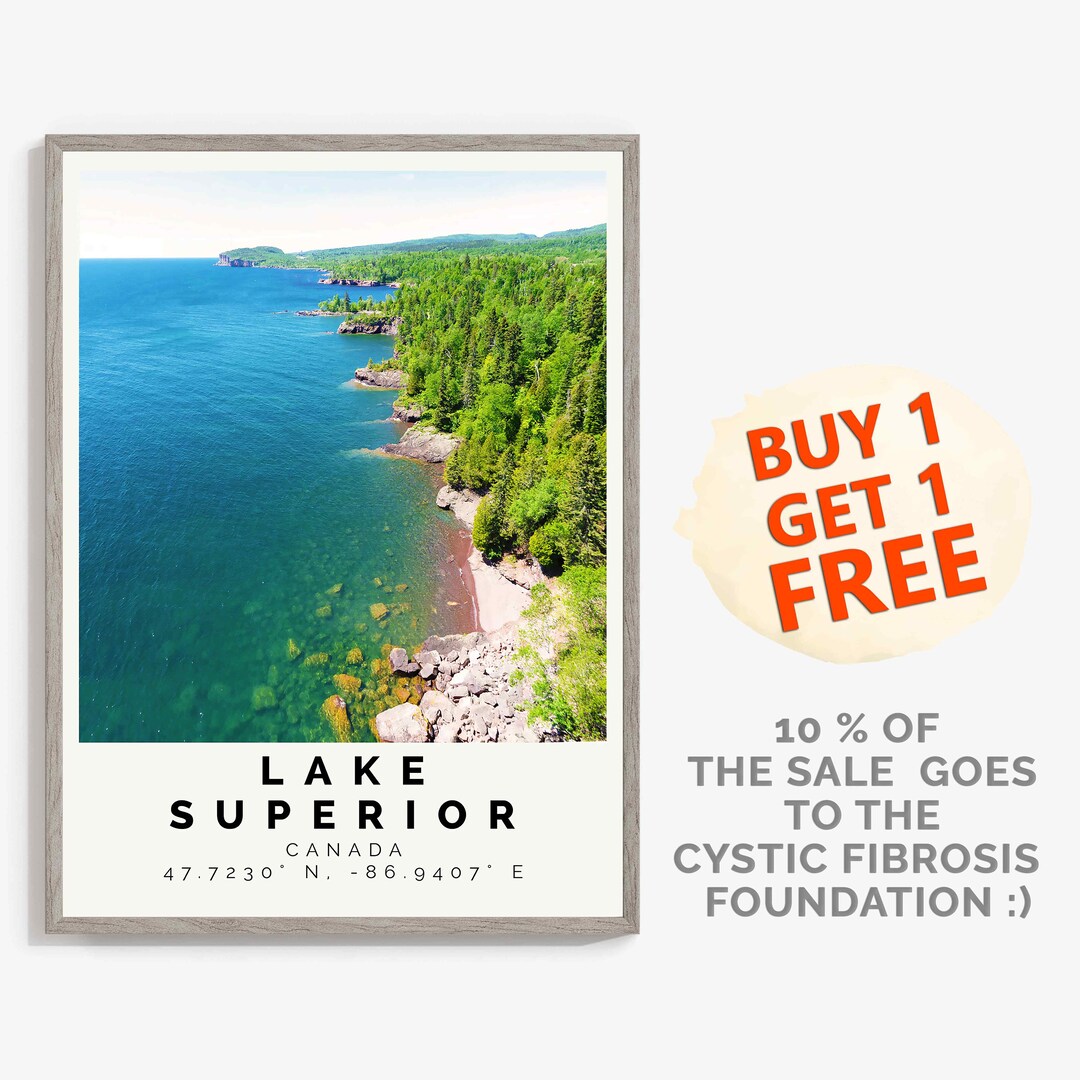 Lake Superior Poster Colorful Print Lake Superior Wall Art - Etsy