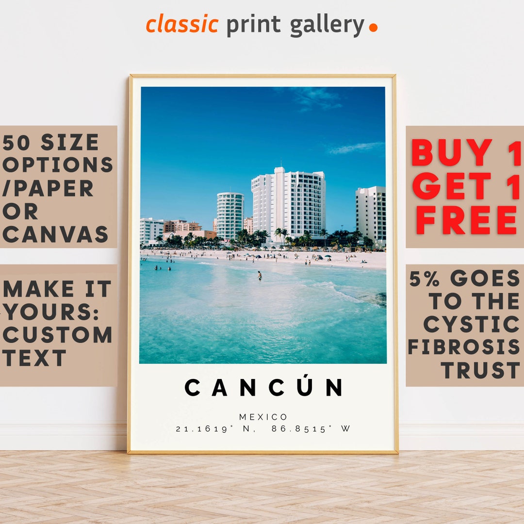Cancún Poster Colorful Print, Cancún Wall Art, Cancún Photo Decor ...