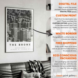 Bronx Poster Black and White Print, Bronx Wall Art, Bronx Travel Photo ...