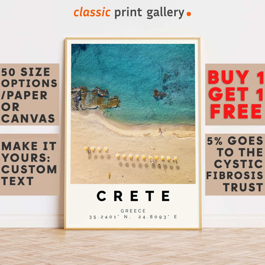 Crete Poster Colorful Print, Crete Wall Art, Crete Photo Decor, Crete ...