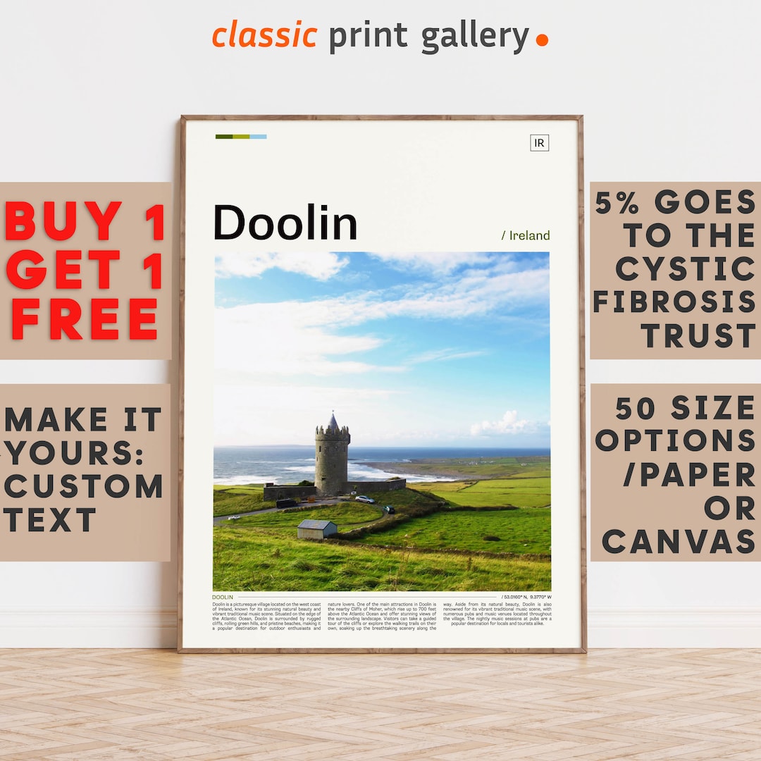 Doolin Print, Doolin Wall Art, Doolin Color Poster With Text ...