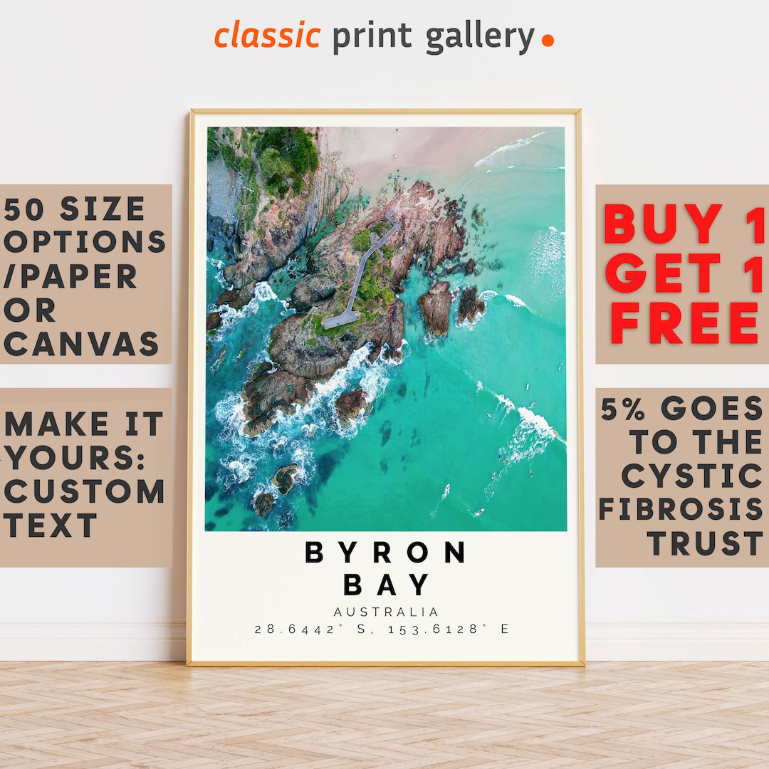 Byron Bay Poster Colorful Print, Byron Bay Wall Art, Byron Bay Photo ...