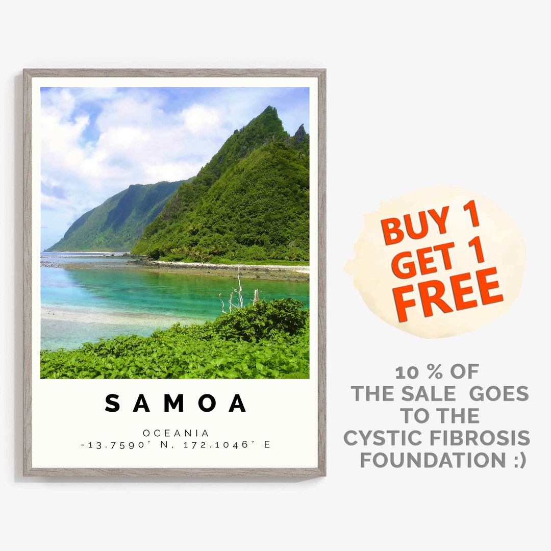Samoa Poster Colorful Print, Samoa Wall Art, Samoa Photo Decor, Samoa ...