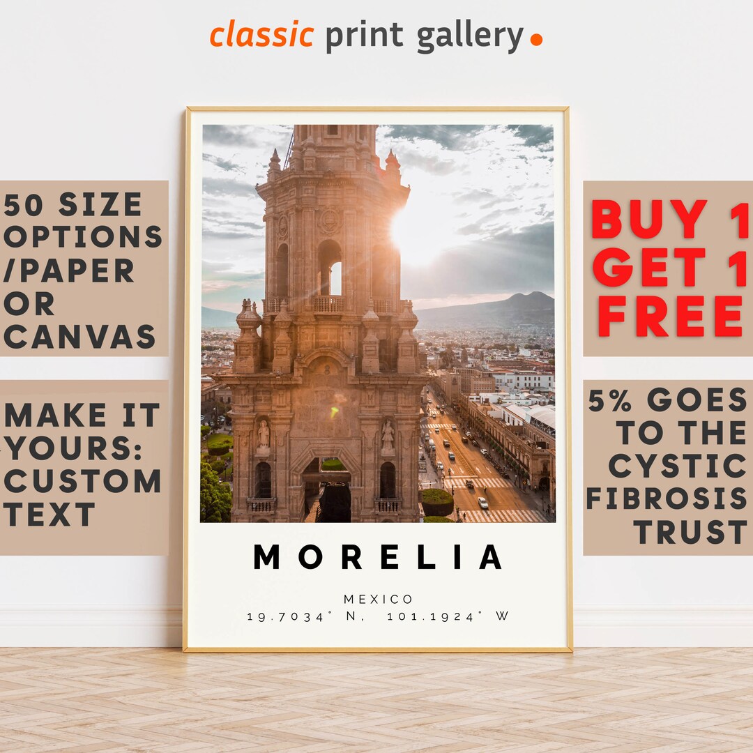 Morelia Poster Colorful Print, Morelia Wall Art, Morelia Photo Decor ...