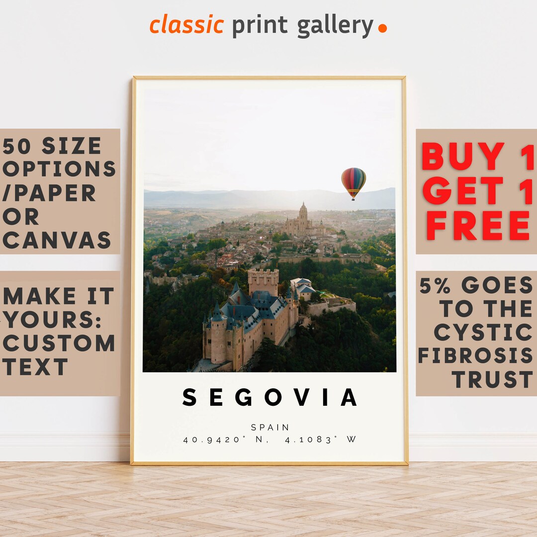 Segovia Poster Colorful Print, Segovia Wall Art, Segovia Photo Decor ...
