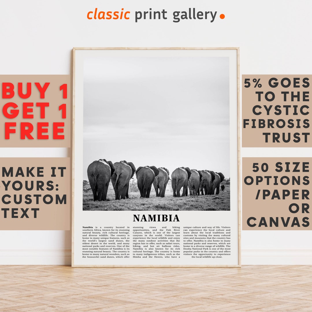 Namibia Print, Namibia Wall Art, Namibia Black and White Poster ...