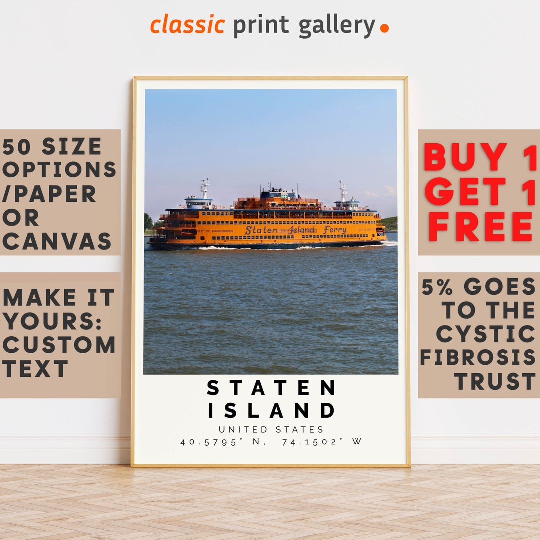 Staten Island Poster Colorful Print, Staten Island Wall Art, Staten ...