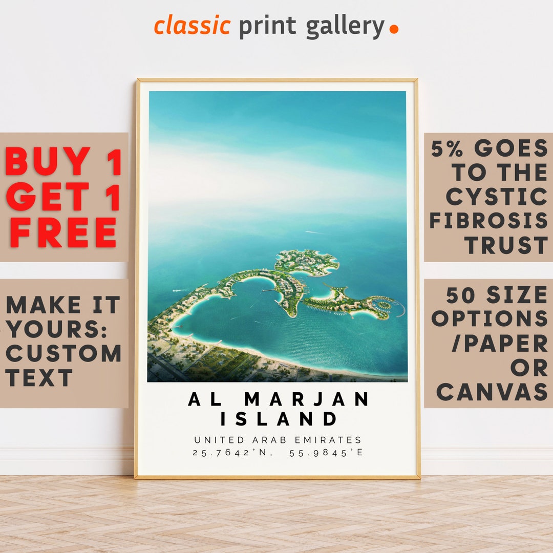 Al Marjan Island Print Wall Art Colorful Poster,personalized Birthday ...