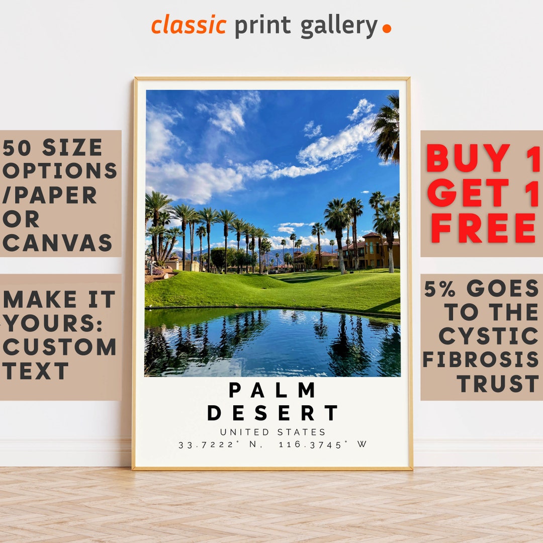 Palm Desert Poster Colorful Print, Palm Desert Wall Art, Palm Desert ...