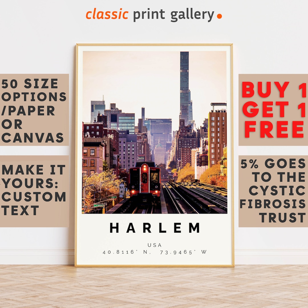 Harlem Poster Colorful Print, Harlem Wall Art, Harlem Photo Decor ...