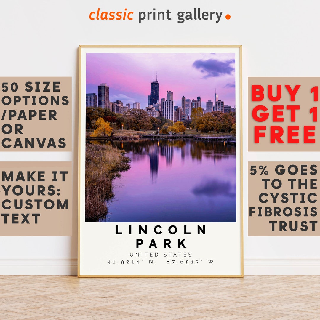 Lincoln Park Poster Colorful Print, Lincoln Park Wall Art, Lincoln Park ...