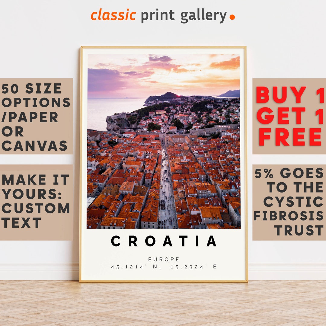Croatia Poster Colorful Print, Croatia Wall Art, Croatia Photo Decor ...
