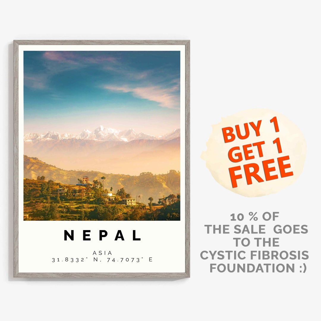 Nepal Poster Colorful Print Nepal Wall Art Nepal Photo - Etsy