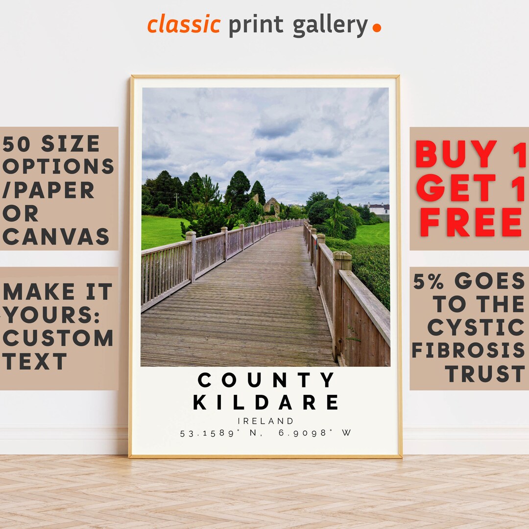 County Kildare Poster Colorful Print, County Kildare Wall Art, County ...