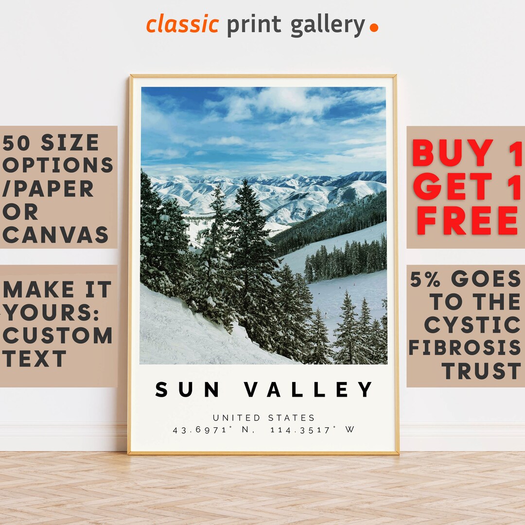 Sun Valley Poster Colorful Print, Sun Valley Wall Art, Sun Valley Photo ...
