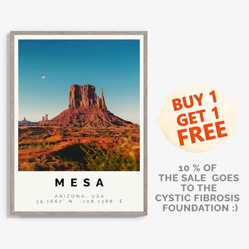Mesa Poster Colorful Print Mesa Wall Art Mesa Photo Decor - Etsy