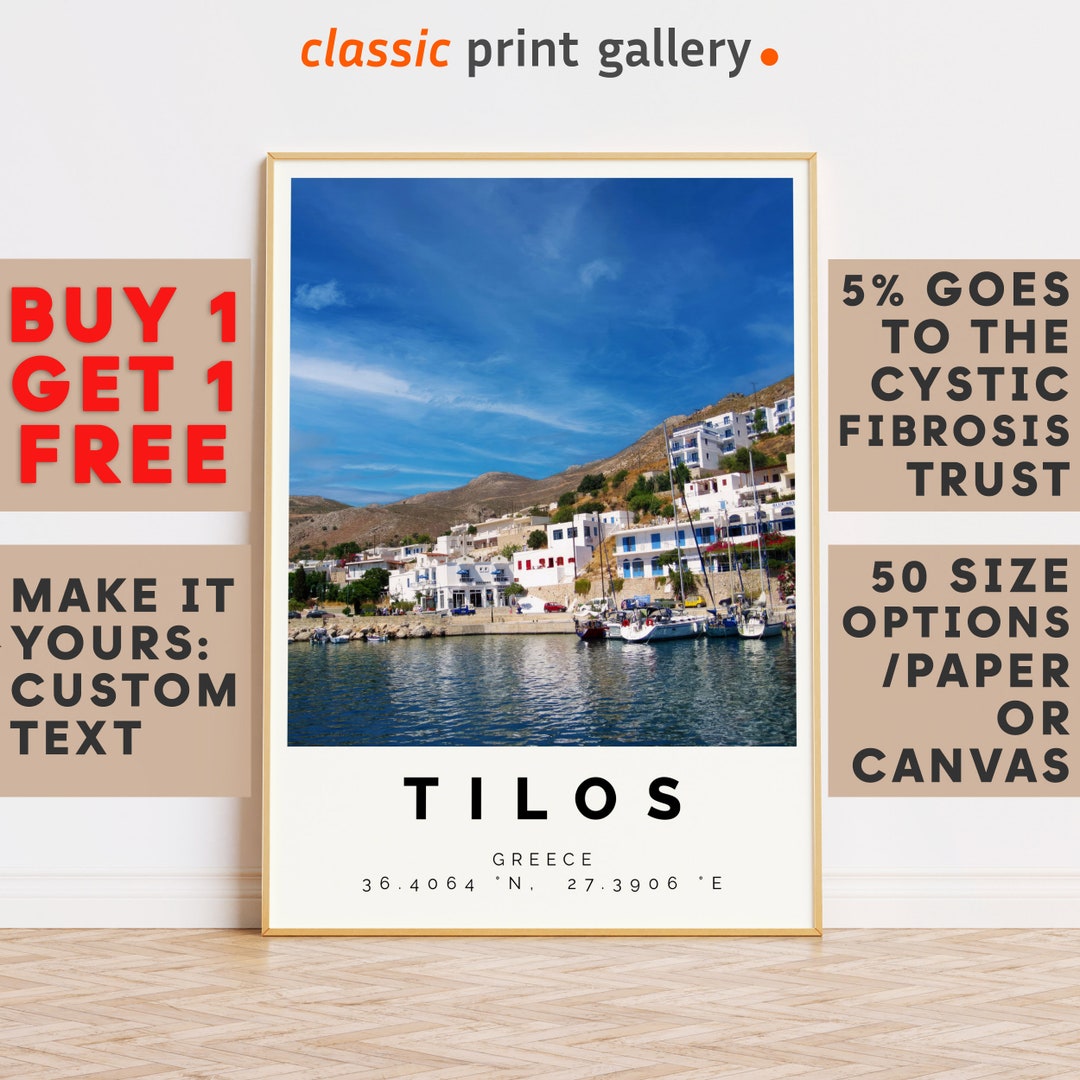 Tilos Print,Tilos Wall Art,Tilos Colorful Poster,Personalized Birthday ...