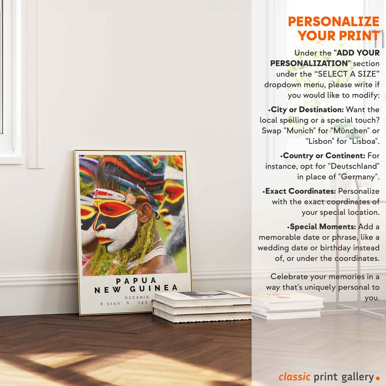 Papua New Guinea Poster Colorful Print, Papua New Guinea Wall Art ...