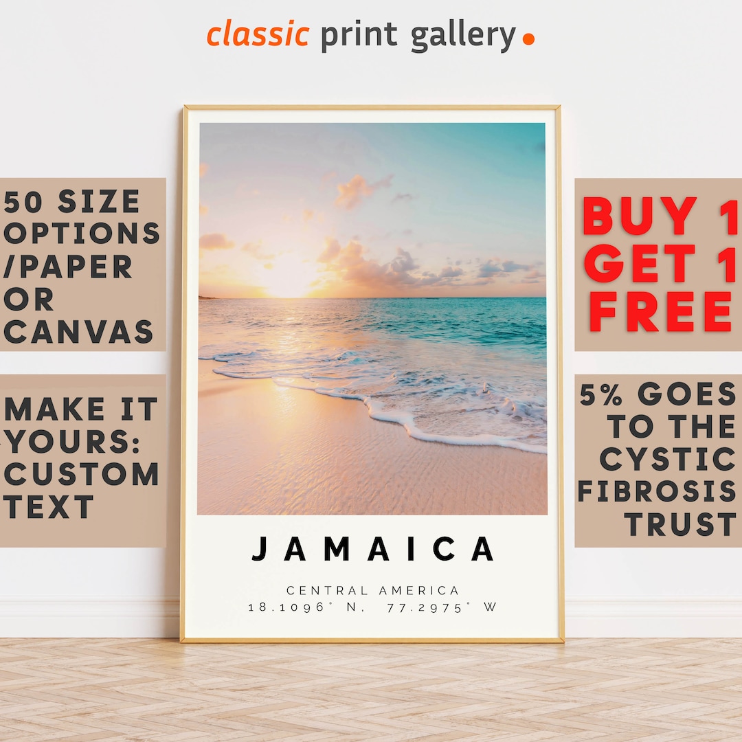 Jamaica Poster Colorful Print, Jamaica Wall Art, Jamaica Photo Decor ...