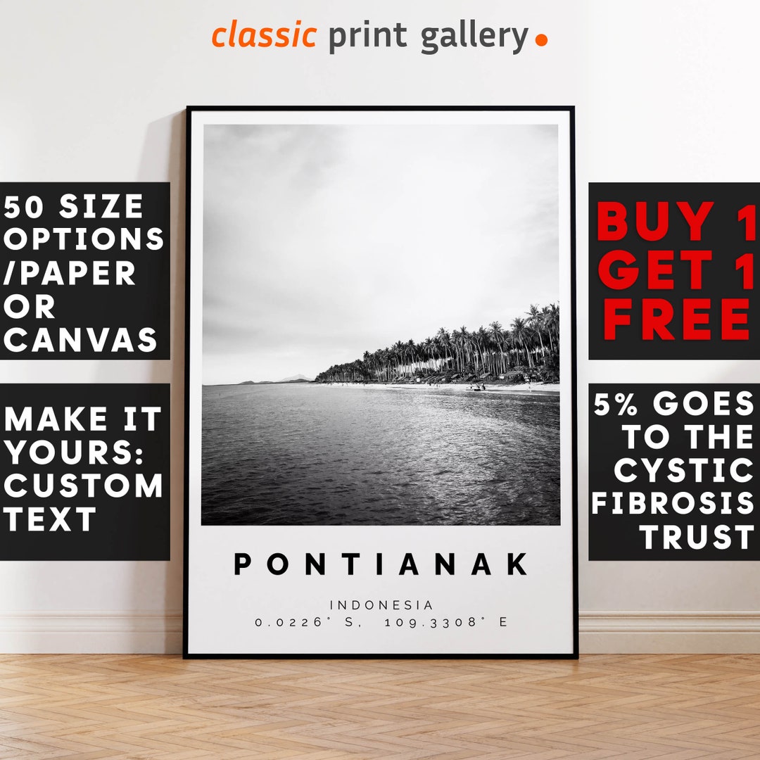 Pontianak Poster Black and White Print, Pontianak Wall Art, Pontianak ...