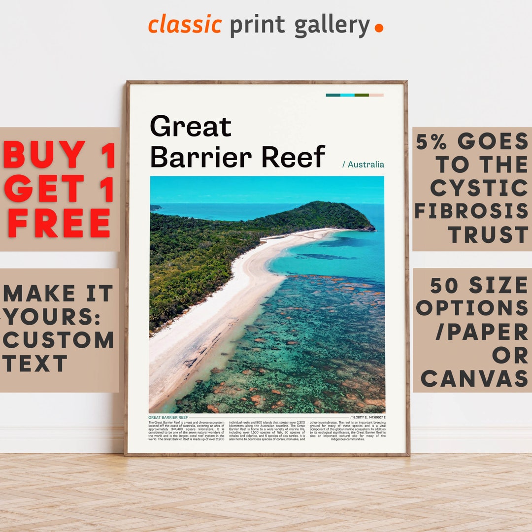 Great Barrier Reef Print, Great Barrier Reef Wall Art,color Poster With ...