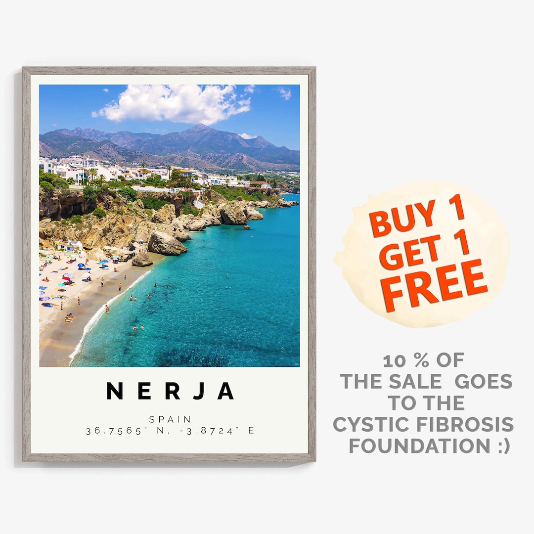 Nerja Poster Colorful Print Nerja Wall Art Nerja Photo - Etsy