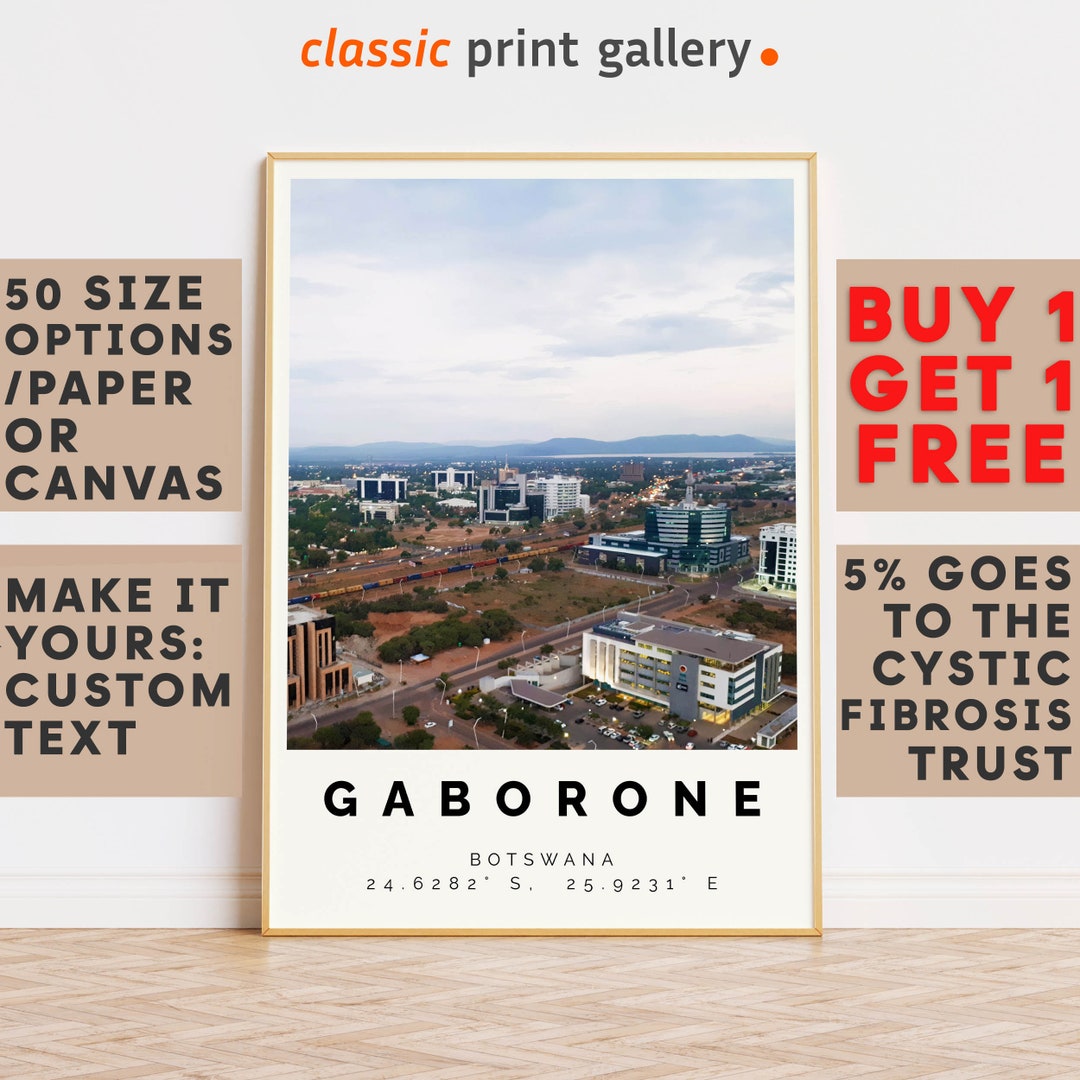 Gaborone Poster Colorful Print, Gaborone Wall Art, Gaborone Photo Decor ...