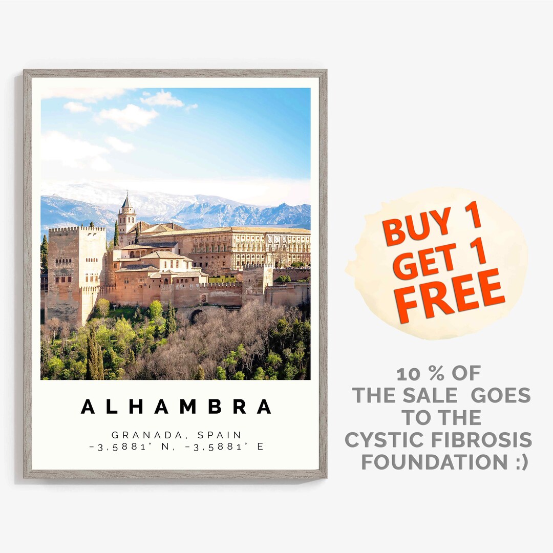Alhambra Poster Colorful Print Alhambra Wall Art Alhambra - Etsy