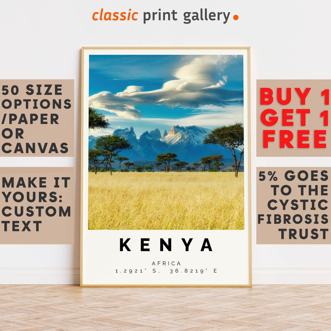 Kenya Poster Colorful Print, Kenya Wall Art, Kenya Photo Decor, Kenya ...