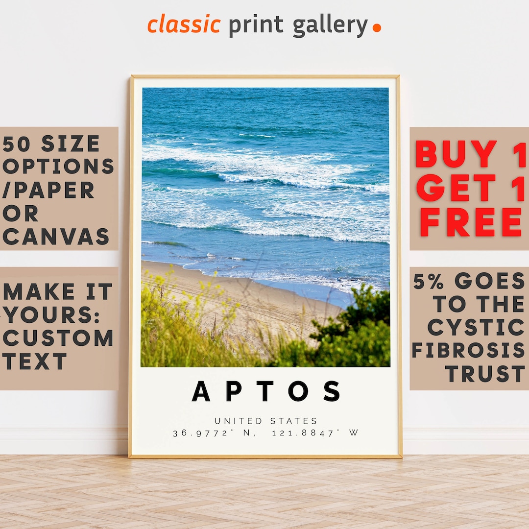 Aptos Poster Colorful Print, Aptos Wall Art, Aptos Photo Decor, Aptos ...