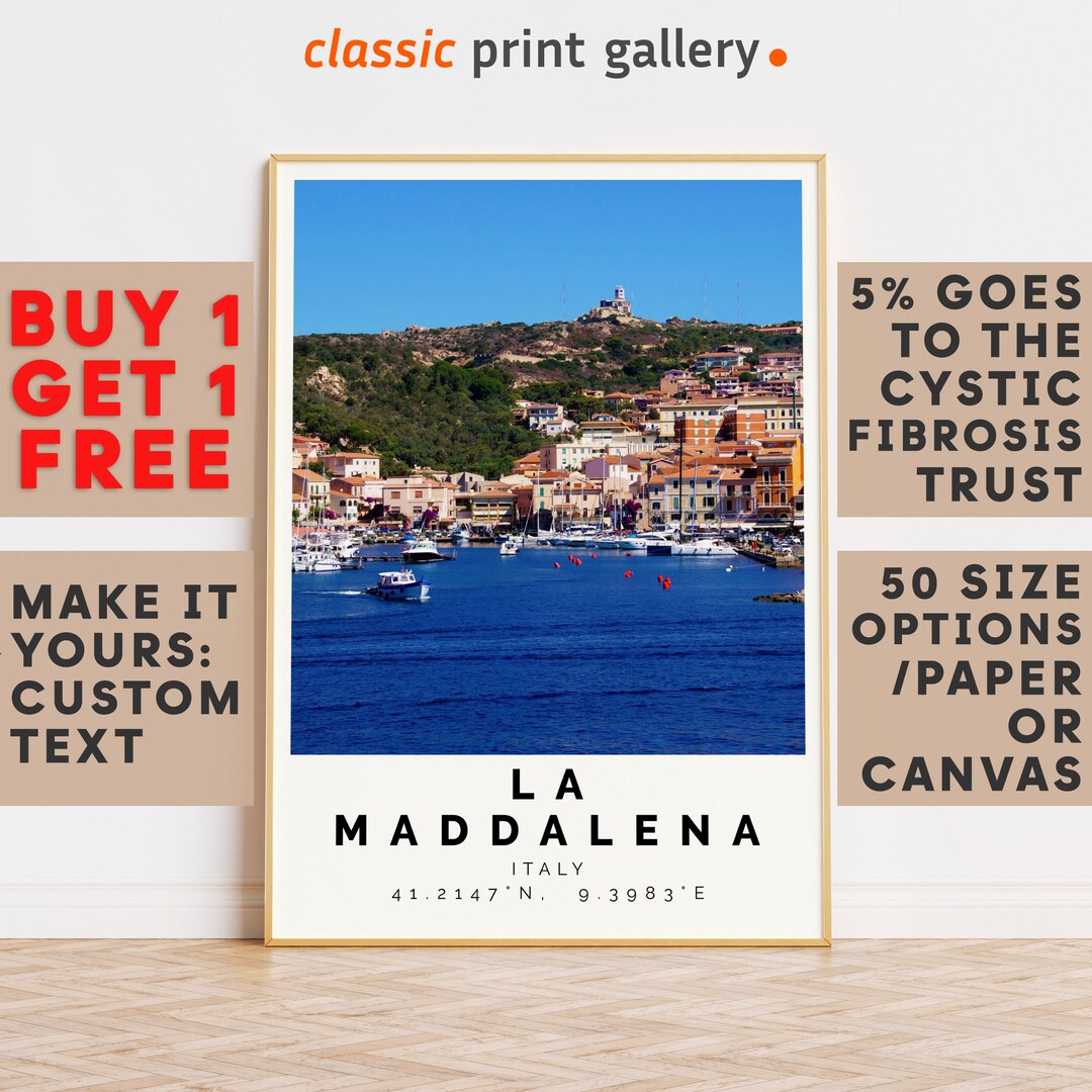 La Maddalena Print,la Maddalena Wall Art,la Maddalena Colorful Poster ...