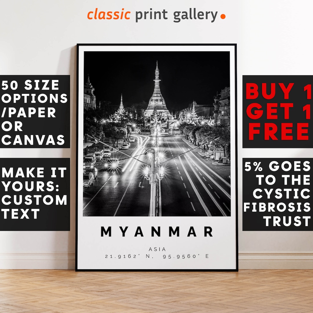 Myanmar Print Black and White Photo, Myanmar Wall Art, Myanmar Travel ...