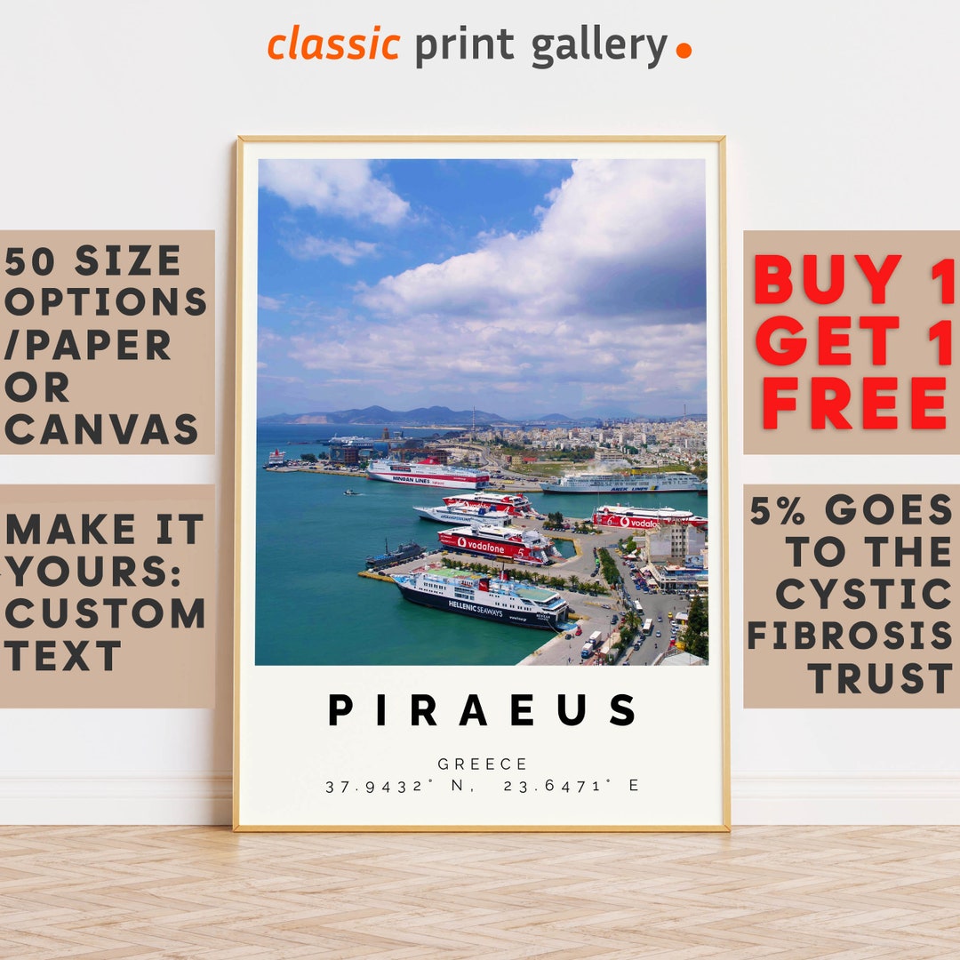 Piraeus Poster Colorful Print, Piraeus Wall Art, Piraeus Photo Decor ...