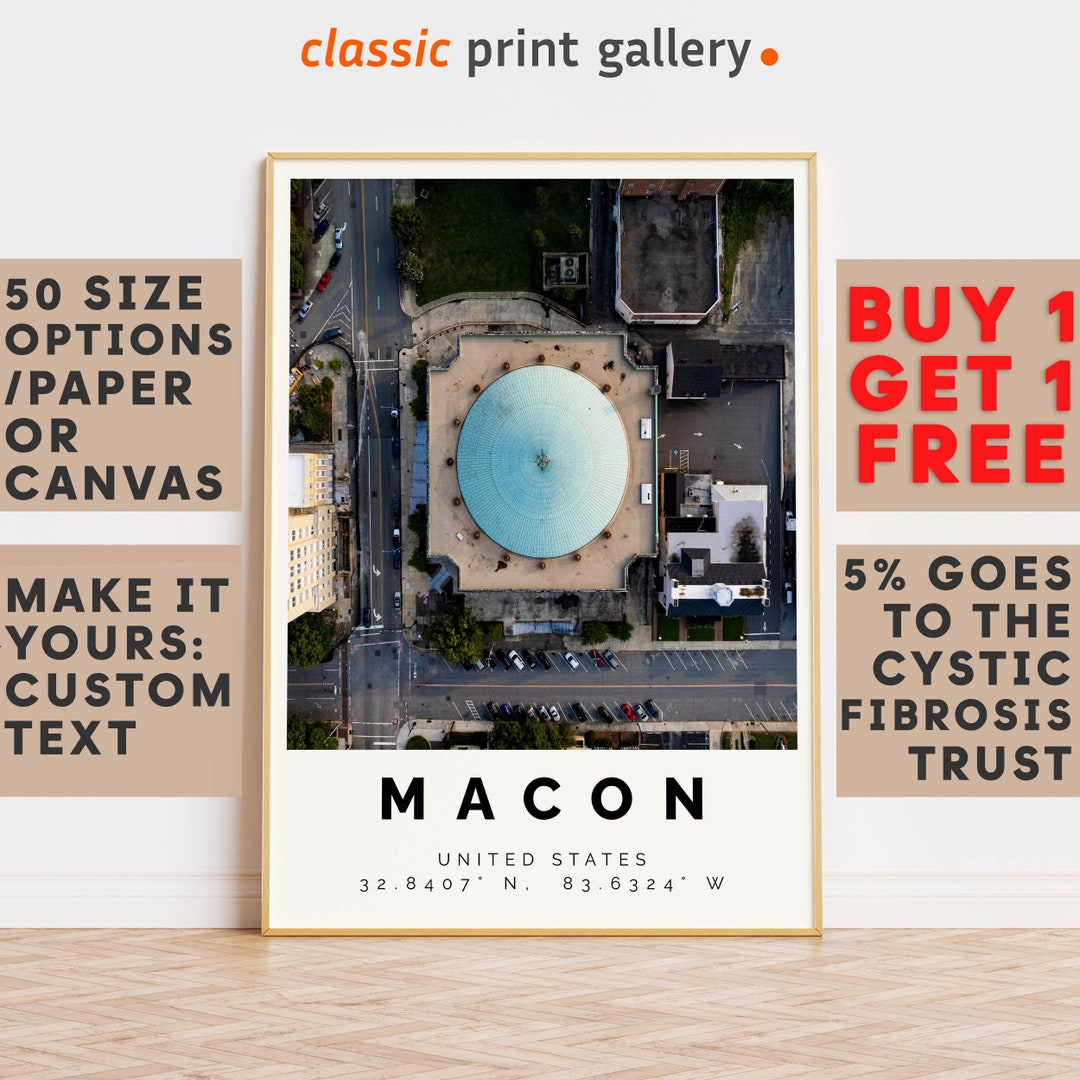 Macon Poster Colorful Print, Macon Wall Art, Macon Photo Decor, Macon ...