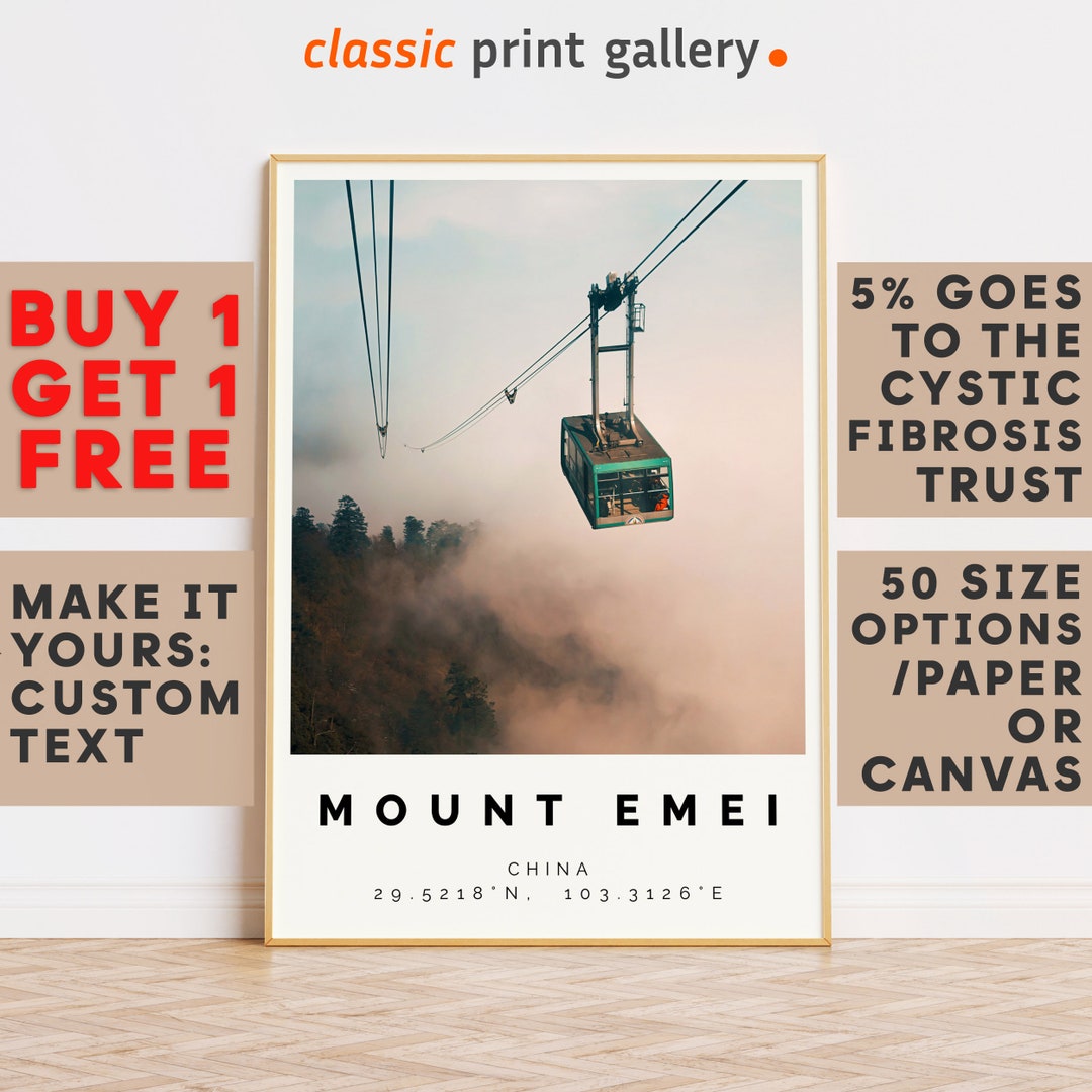 Mount Emei Print,mount Emei Wall Art,mount Emei Colorful Poster ...