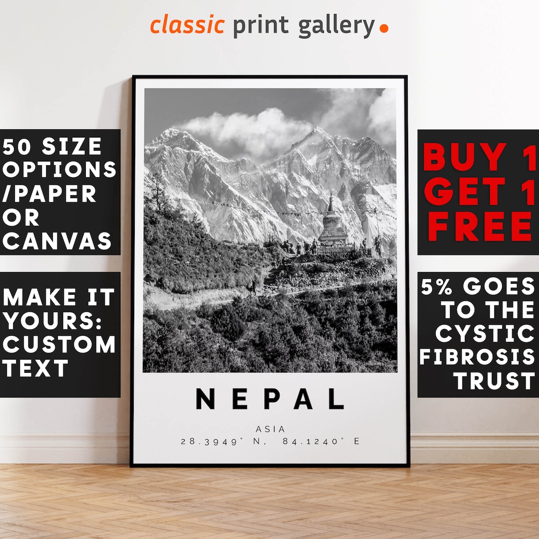 Nepal Poster Print, Nepal Wall Art, Housewarming Gift, Housewarming ...