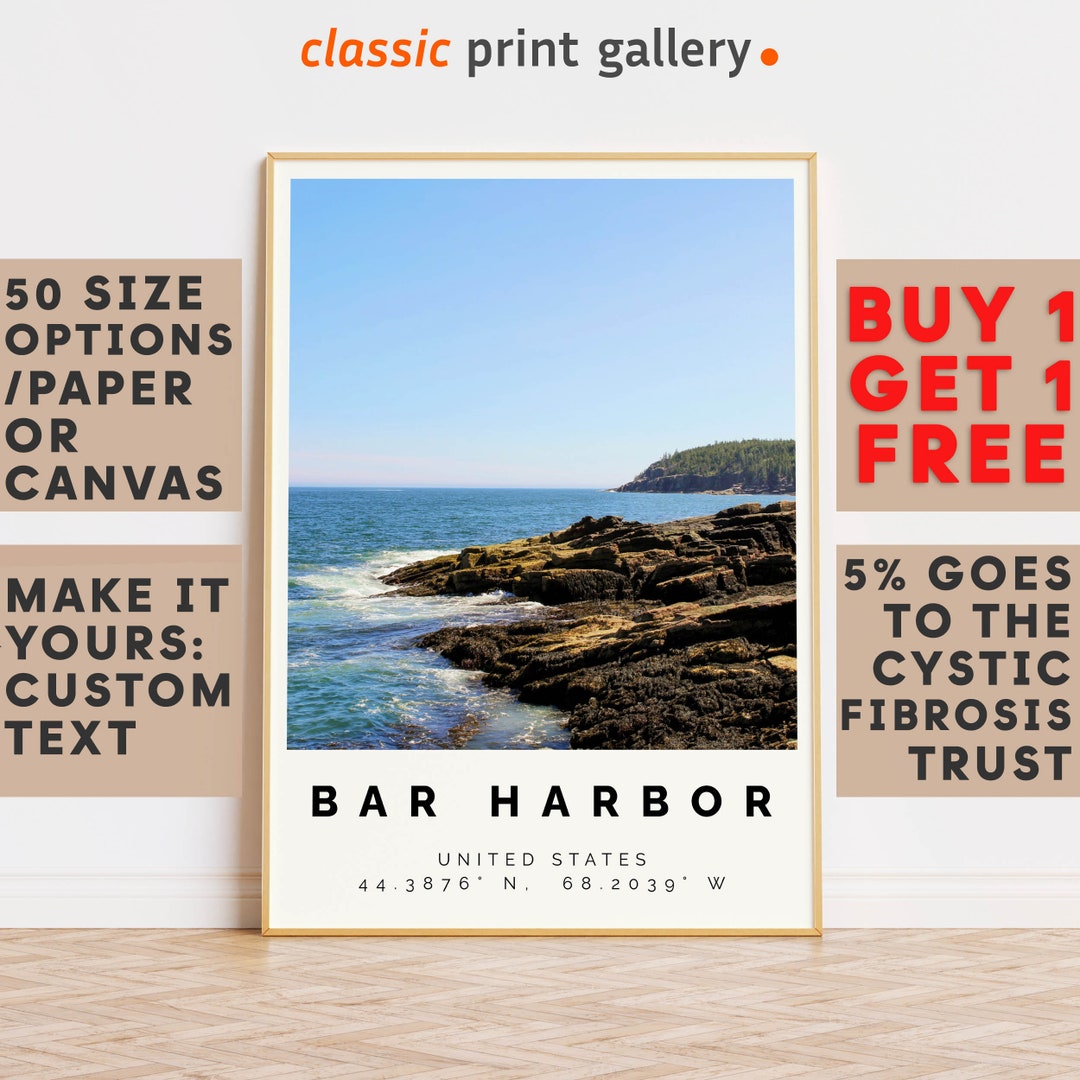 Bar Harbor Poster Colorful Print, Bar Harbor Wall Art, Bar Harbor Photo ...