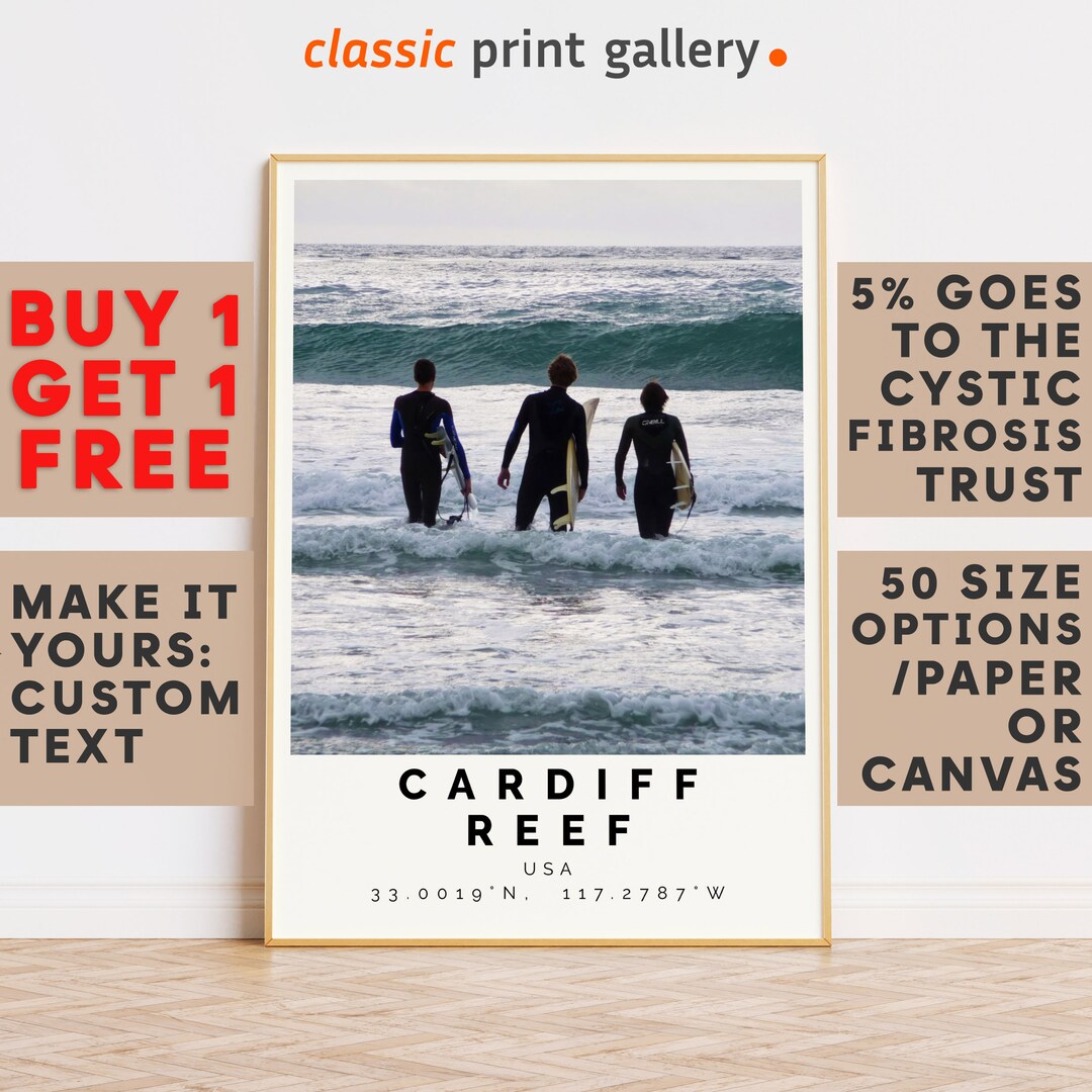 Surfing Print,cardiff Reef Print,cardiff Reef Wall Art,cardiff Reef BW ...
