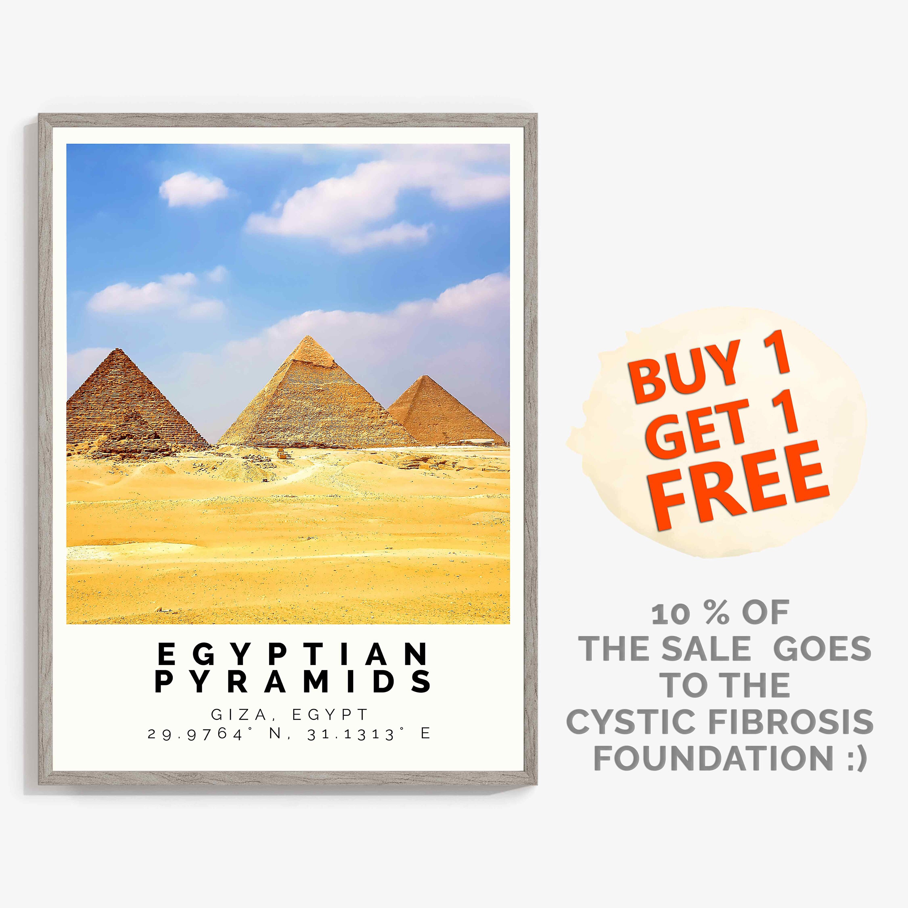 Egyptian Pyramids Poster Colorful Print Egyptian Pyramids - Etsy