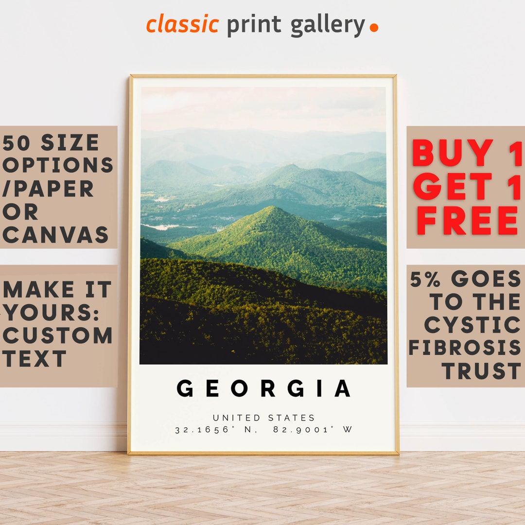 Georgia Poster Colorful Print, Georgia Wall Art, Georgia Photo Decor ...
