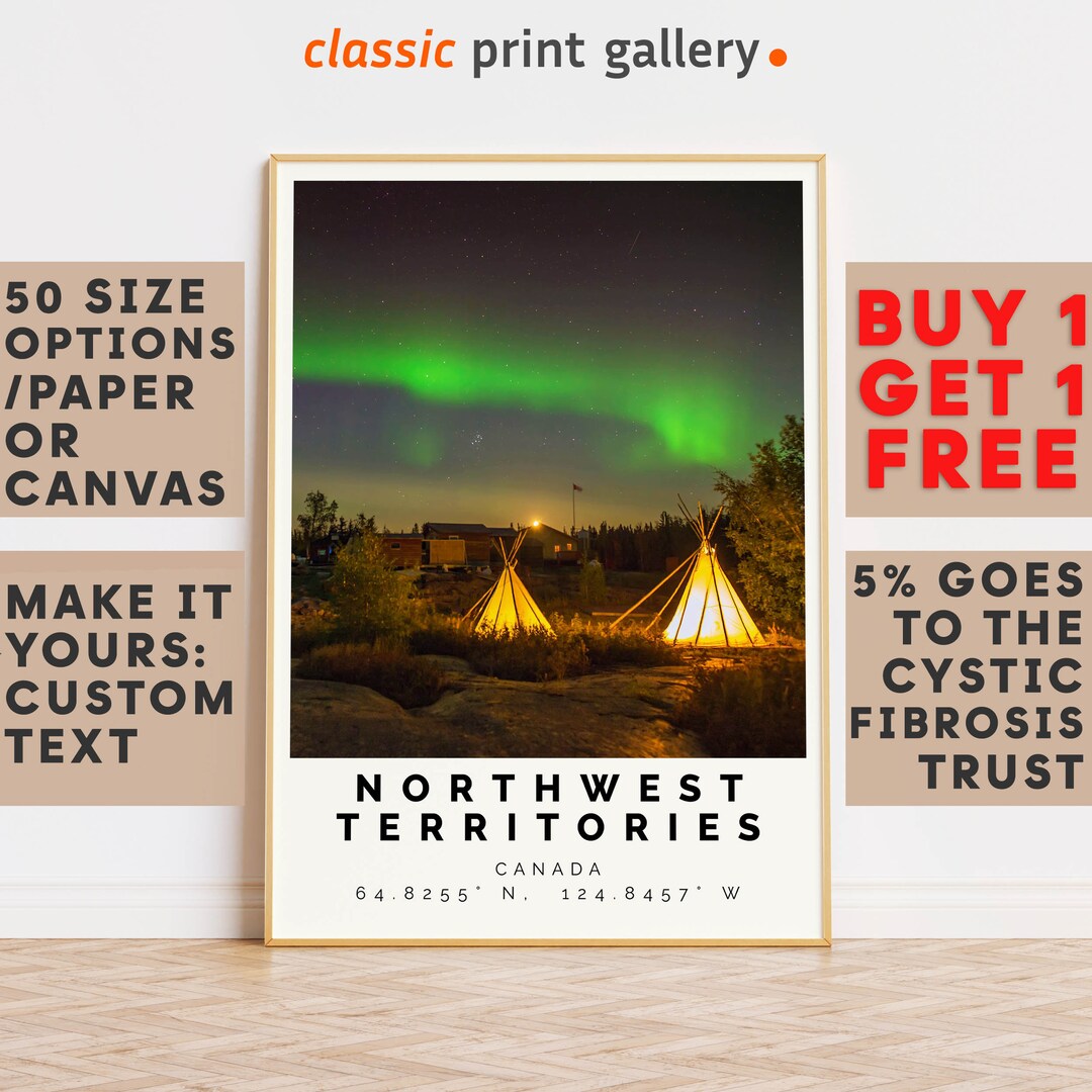 Northwest Territories Poster Colorful Print, Northwest Territories Wall ...