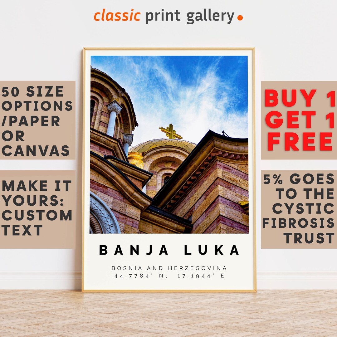 Banja Luka Poster Colorful Print, Banja Luka Wall Art, Banja Luka Photo ...
