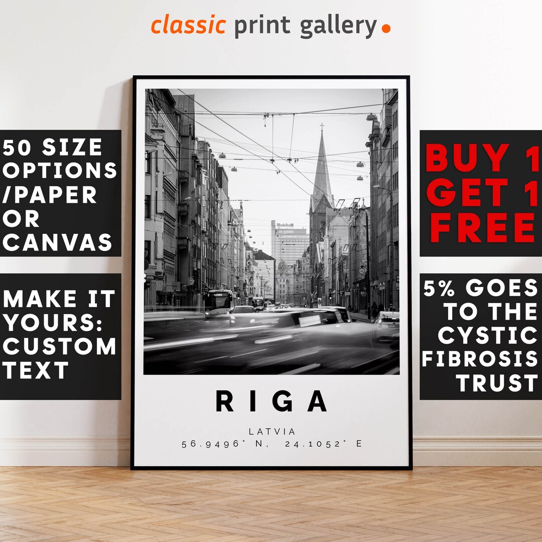 Riga Poster,riga Print,riga Black and White Photographic Art, Wedding ...