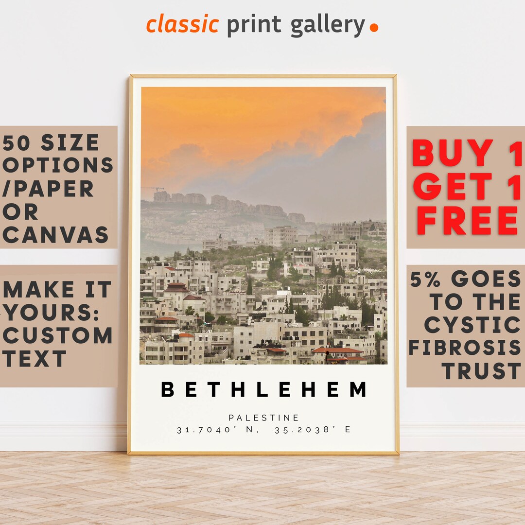 Bethlehem Poster Colorful Print, Bethlehem Wall Art, Bethlehem Photo ...