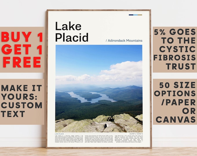Lake Placid Print, Lake Placid Wall Art, Lake Placid Color Poster With ...