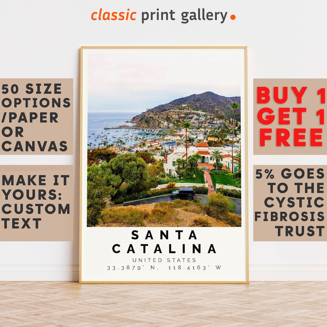 Santa Catalina Poster Colorful Print, Santa Catalina Wall Art, Santa ...
