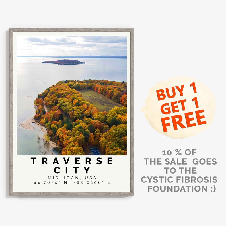 Traverse City Poster Colorful Print Traverse City Wall Art - Etsy