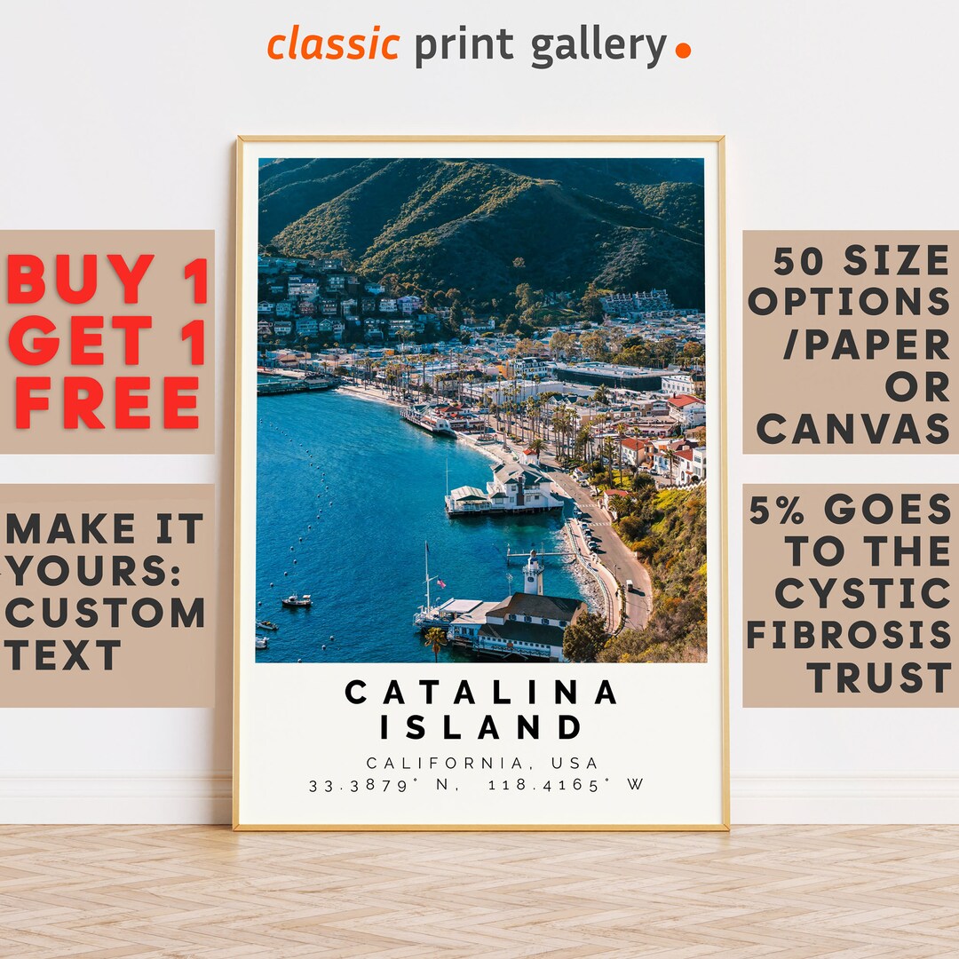 Catalina Island Print Colorful Poster|catalina Island Wall Art|catalina ...