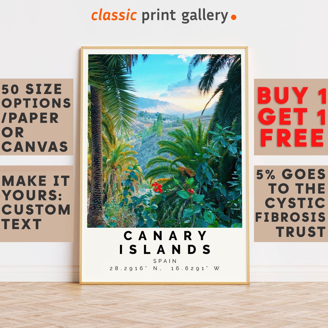Canary Islands Poster Colorful Print, Canary Islands Wall Art, Canary ...