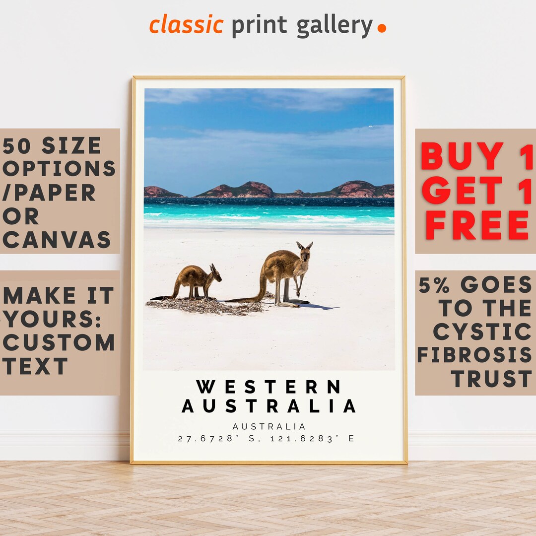 Western Australia Poster Colorful Print, Western Australia Wall Art ...